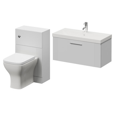 Avant Satin White 1300mm Wall Mounted Single Drawer Vanity Unit and ...