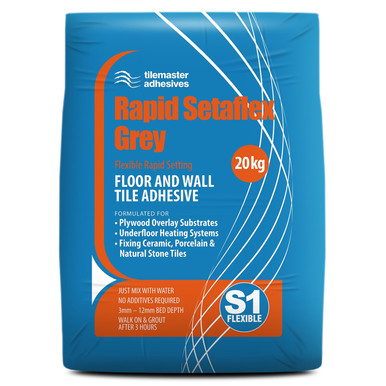 Tilemaster Setaflex Grey 20kg Rapid Set Tile Adhesive - Wholesale Domestic