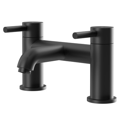 Colore Round Matt Black Bath Filler Tap - Wholesale Domestic