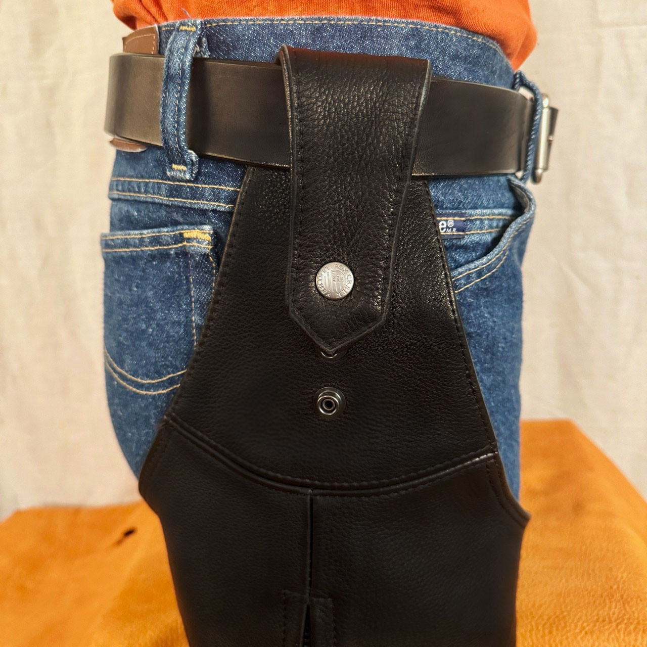 Beltless Leather Motorcycle Chaps | Fox Creek Leather