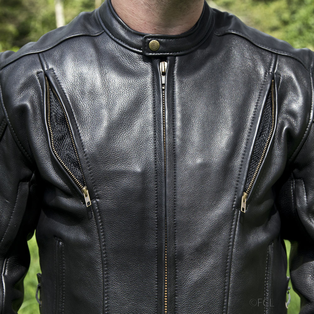 Men's Vented Racing Motorcycle Jacket | FoxCreekLeather
