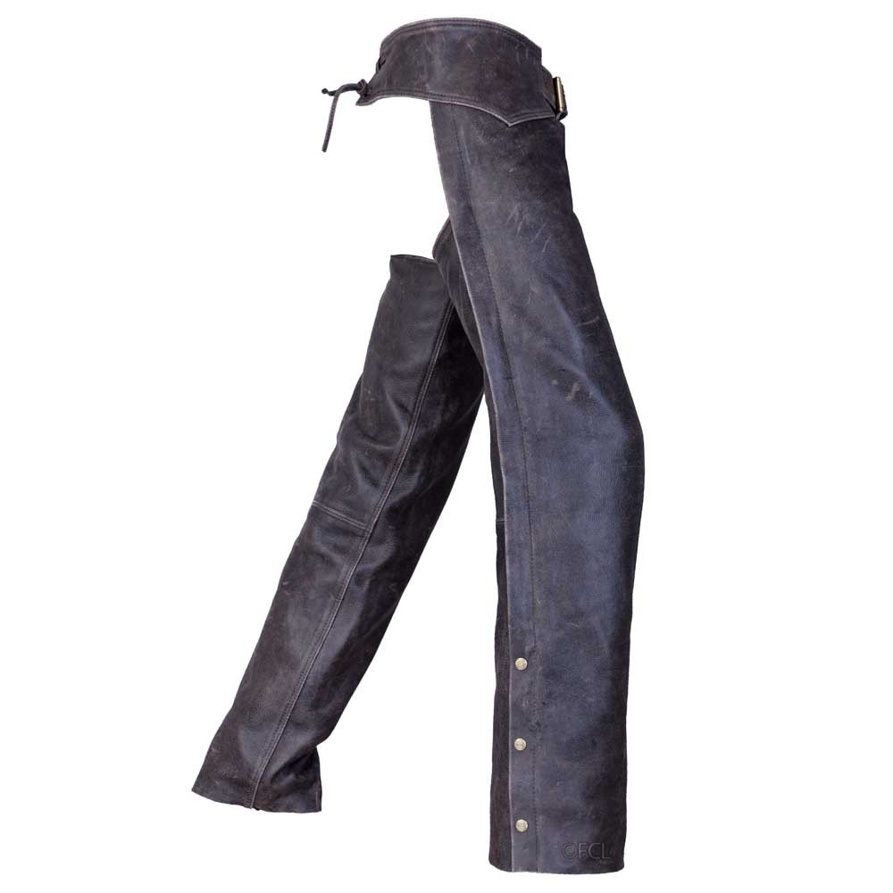 Beltless Leather Motorcycle Chaps | Fox Creek Leather