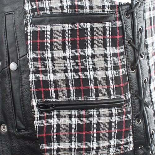 Men's 10 Pocket Full Back Leather Vest from Fox Creek Leather