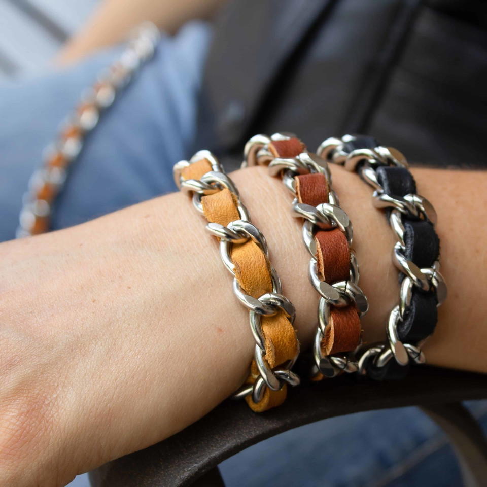 Leather Chain Bracelet - Fox Creek Leather