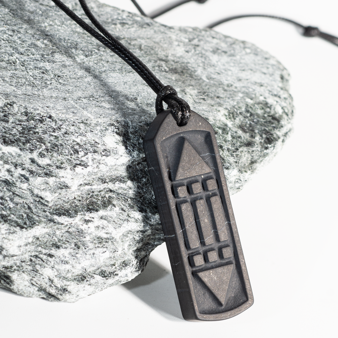 Atlantis Symbol Shungite Pendant | Ancient Code of Protection