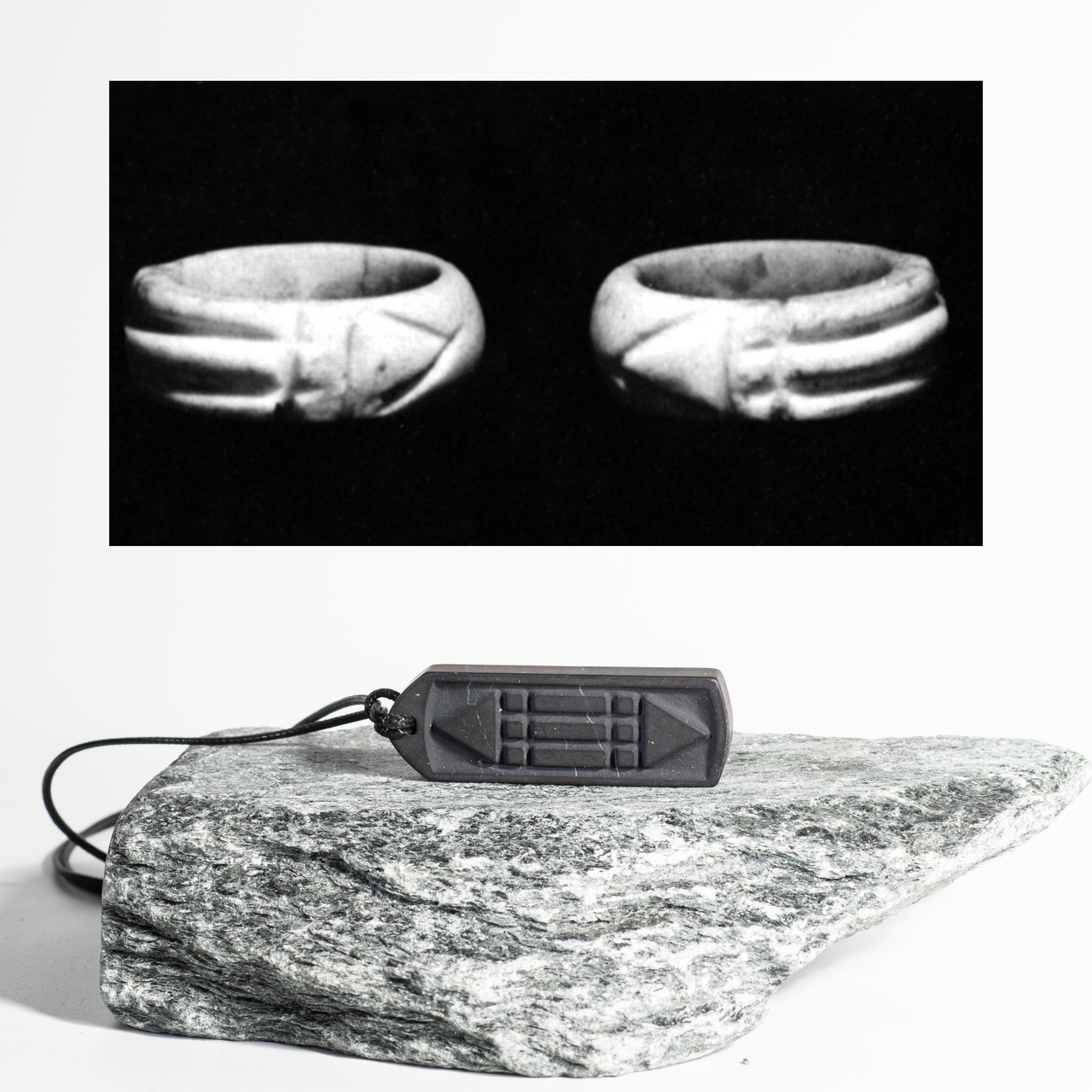 Atlantis Symbol Shungite Pendant | Ancient Code of Protection
