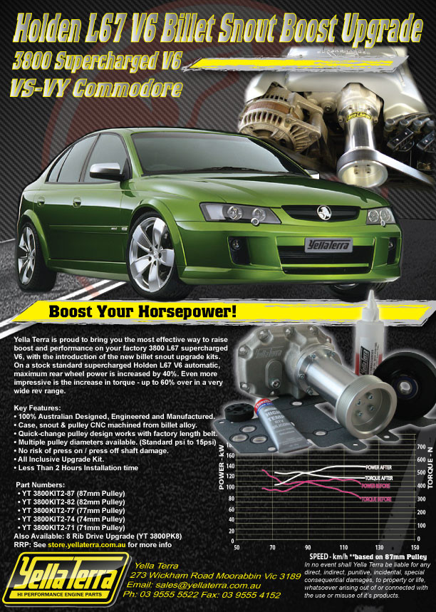 HOLDEN V6 ECOTEC L67 VS-VY BILLET SNOUT BOOST UPGRADE KIT (Intercooler ...