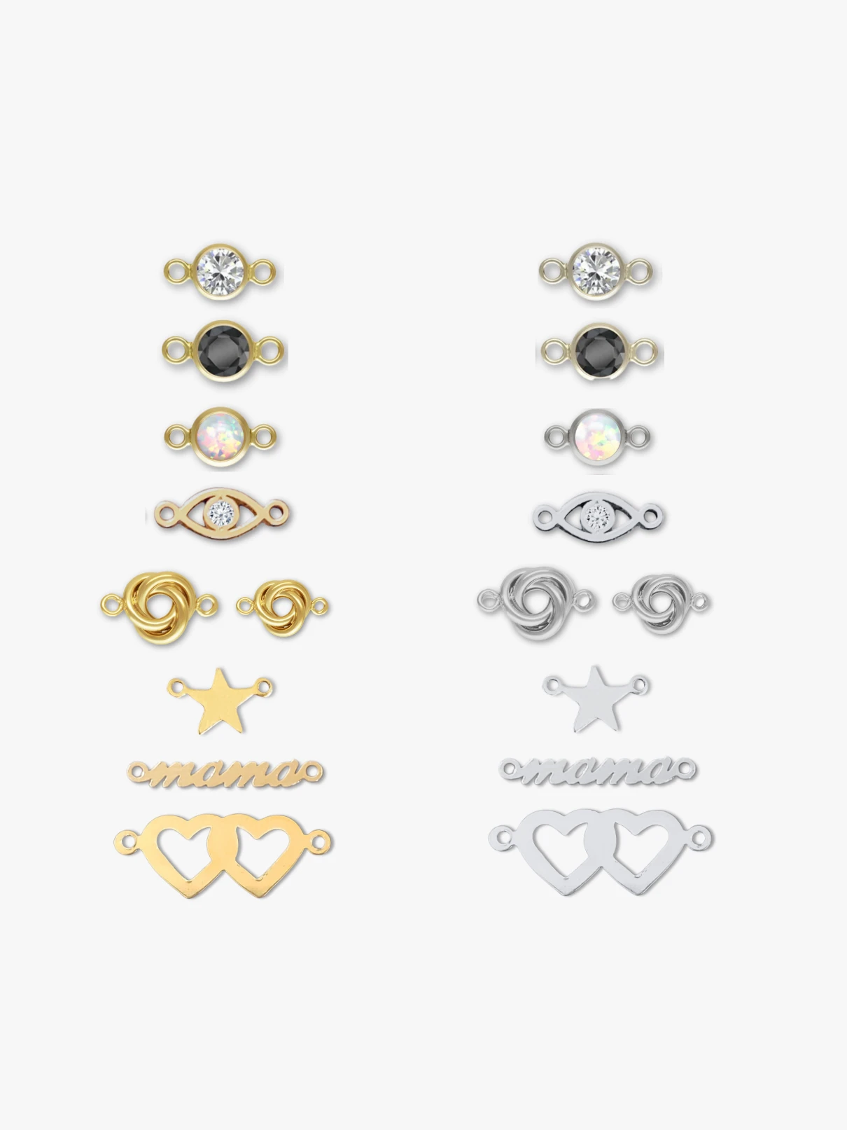 14K Gold Filled And Sterling Silver Bracelet Connectors, 6 Styles