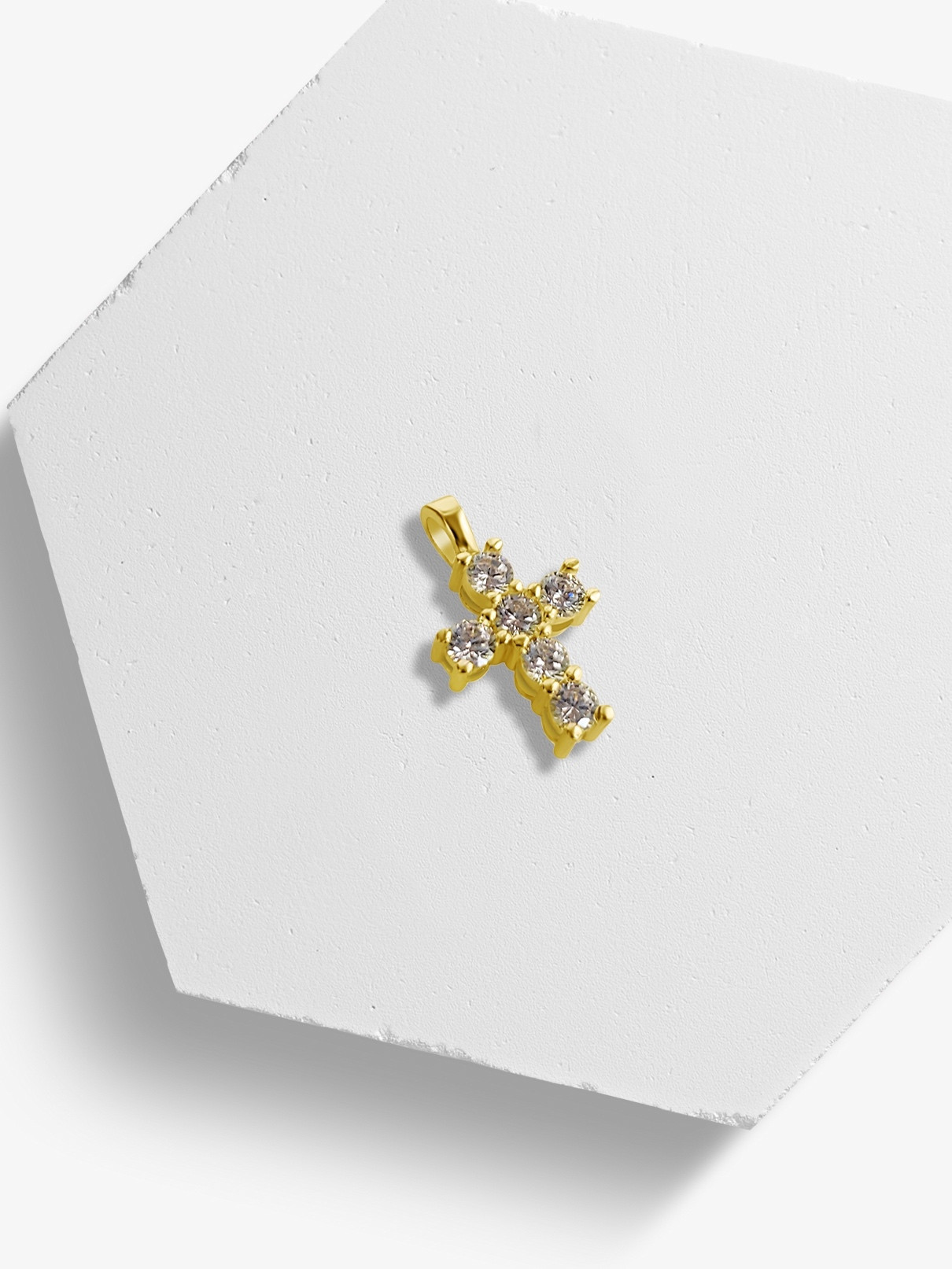 Nena Gold Long Skinny Cross Necklace Pendant