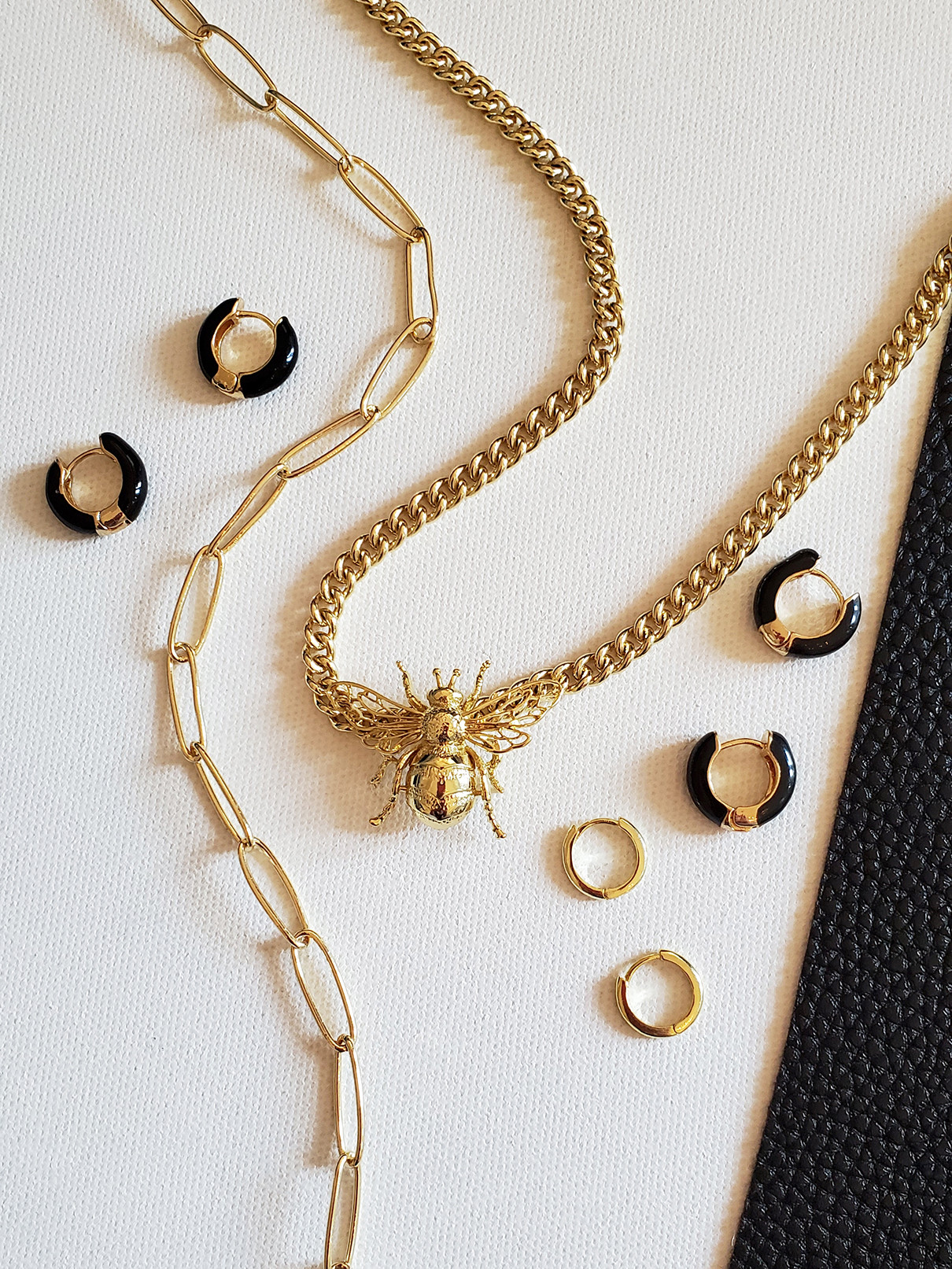 Juliet Gold Bee Connector Necklace Pendant