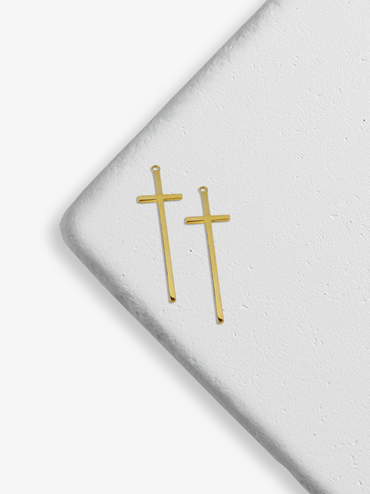Nena Gold Long Skinny Cross Necklace Pendant