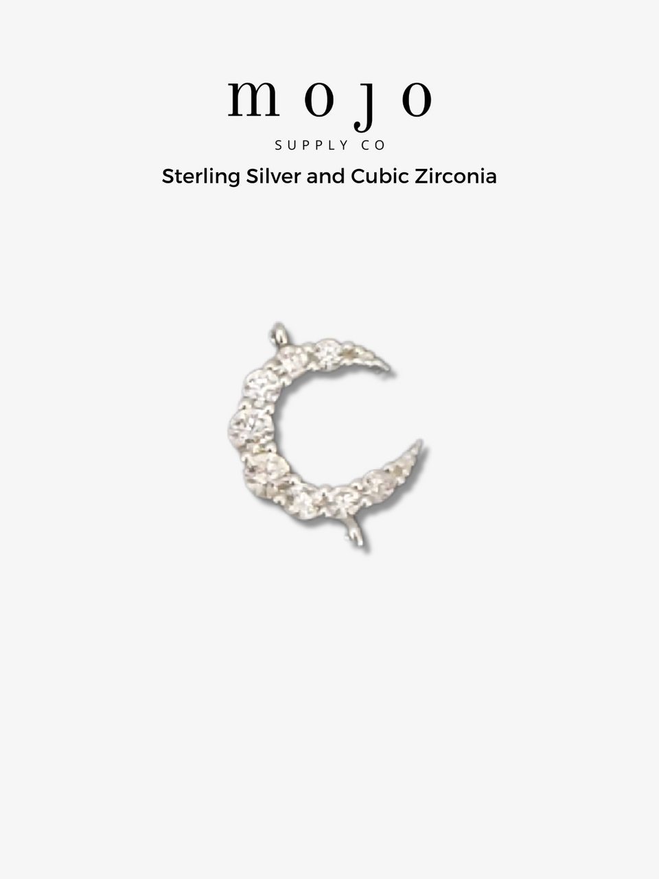 Dulce Moon Necklace Connector, Sterling Silver and Cubic Zirconia