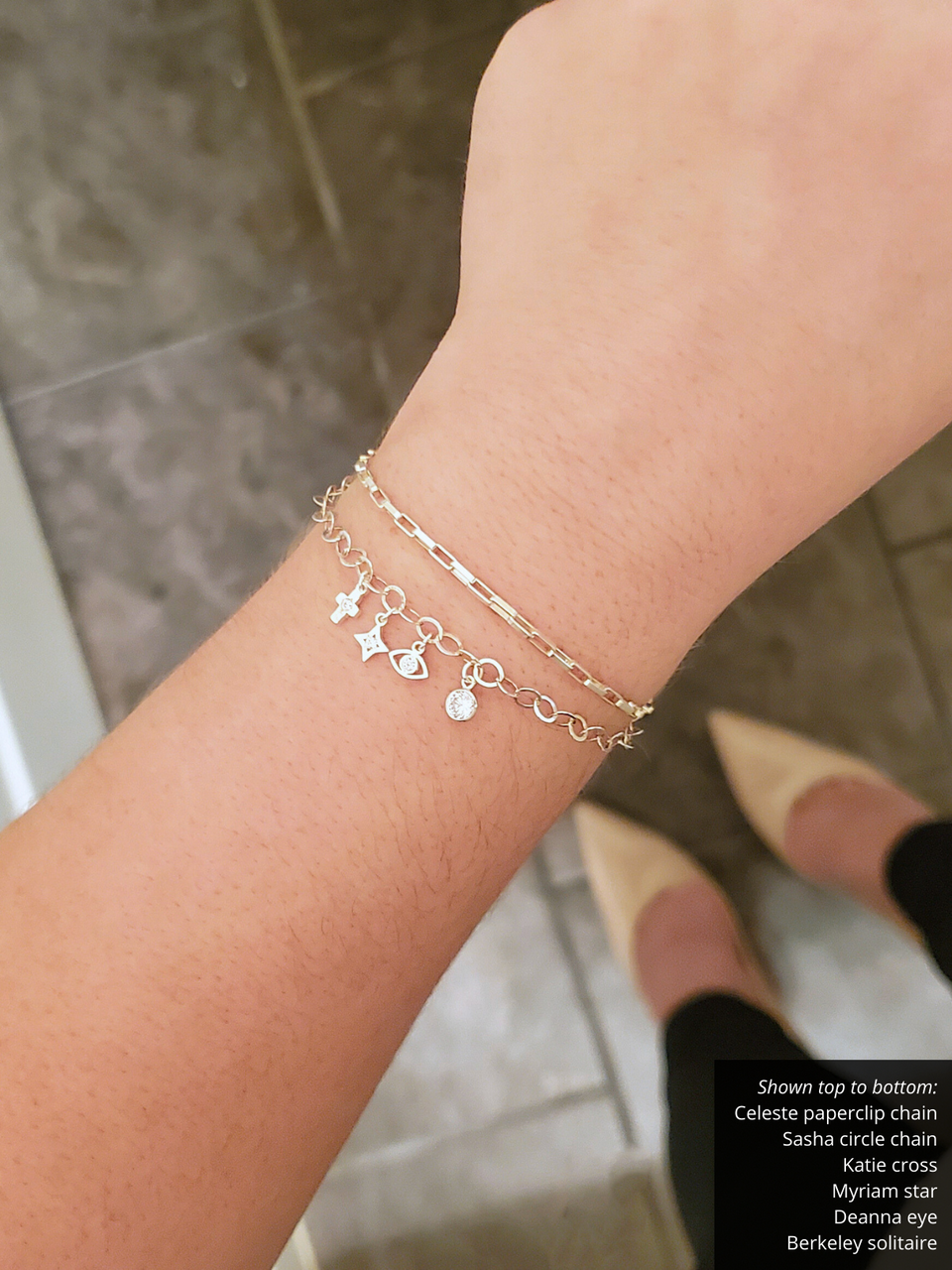Deanna Eye CZ Bracelet Charm or Connector, 14K Gold Filled or Sterling ...