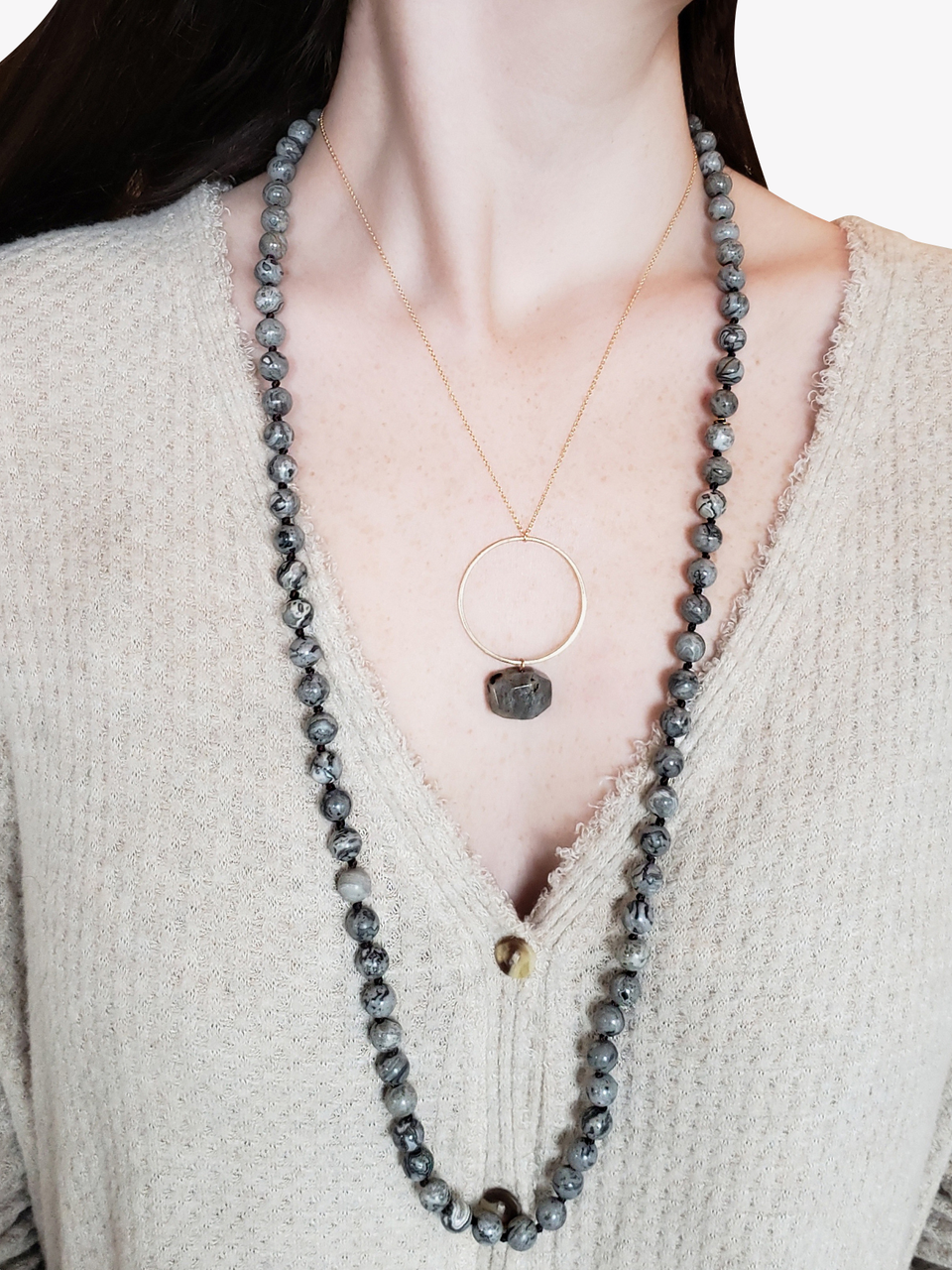 Whitley Beaded Stone Necklace