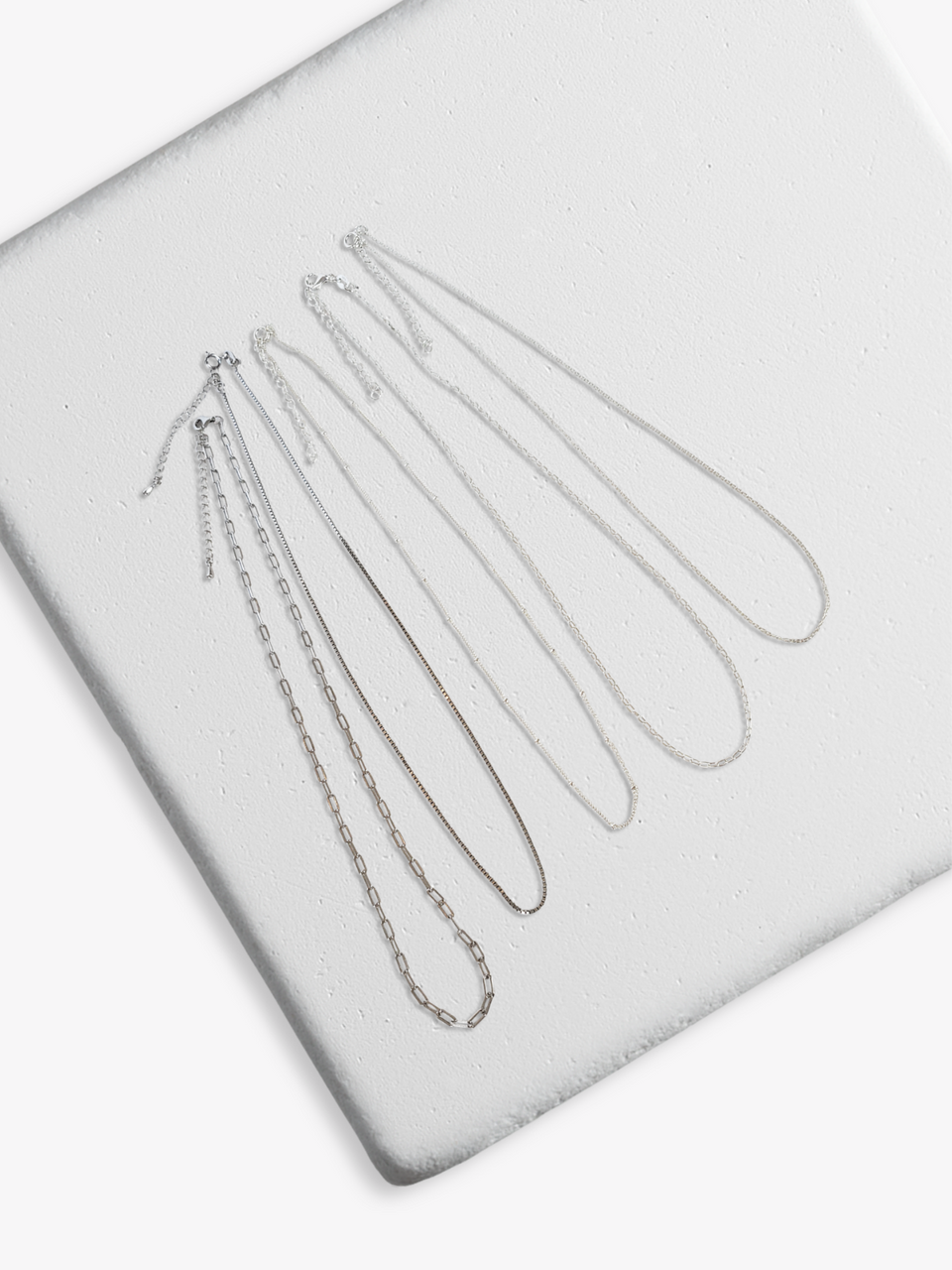 Sterling Silver Necklace Collection, 5 Style Options