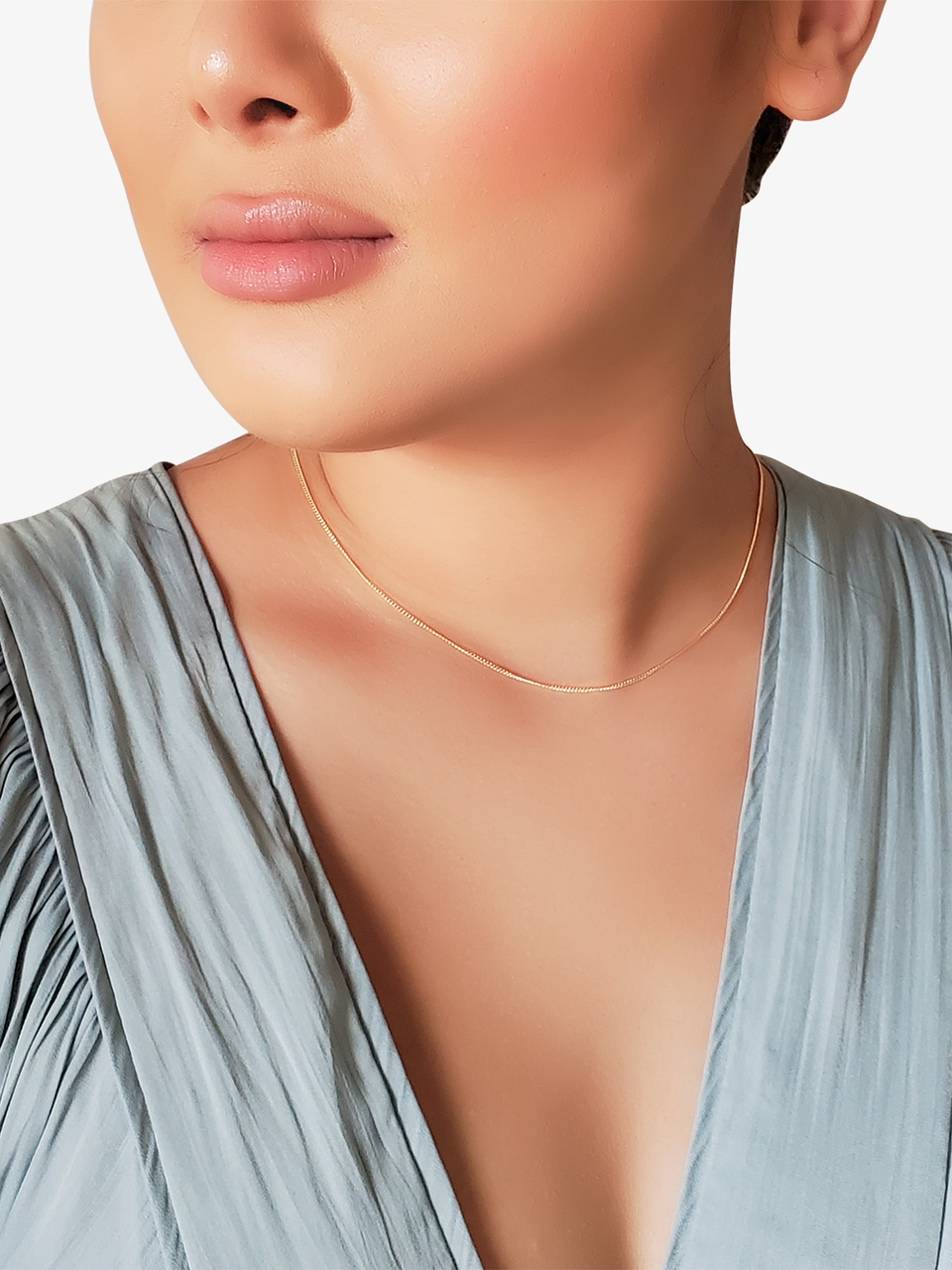 Mercedes 14K Gold Adjustable Dainty Necklace