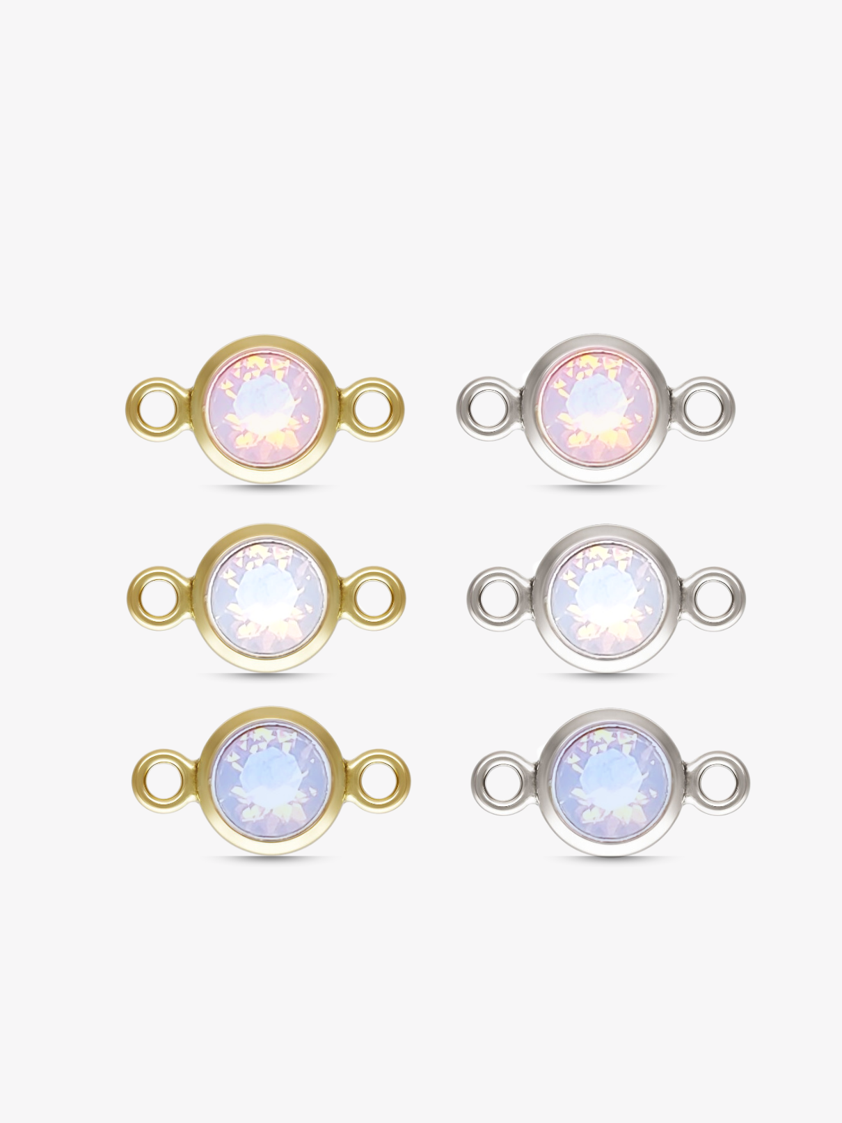 Berkeley 4mm Connector Pink White Opal and Moonstone Colors, Cubic ...