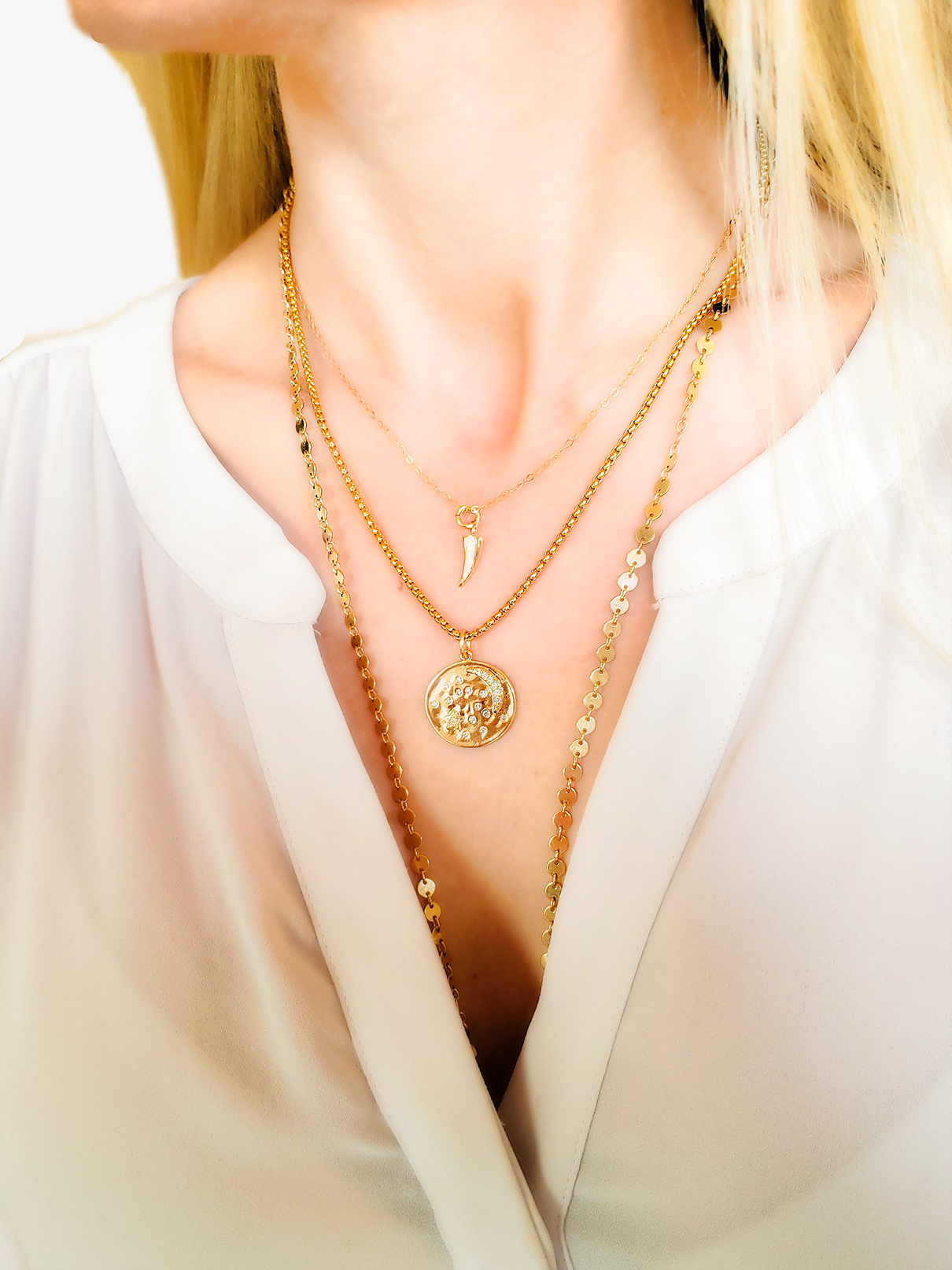 Margo Gold Tarot Card Necklace Pendant