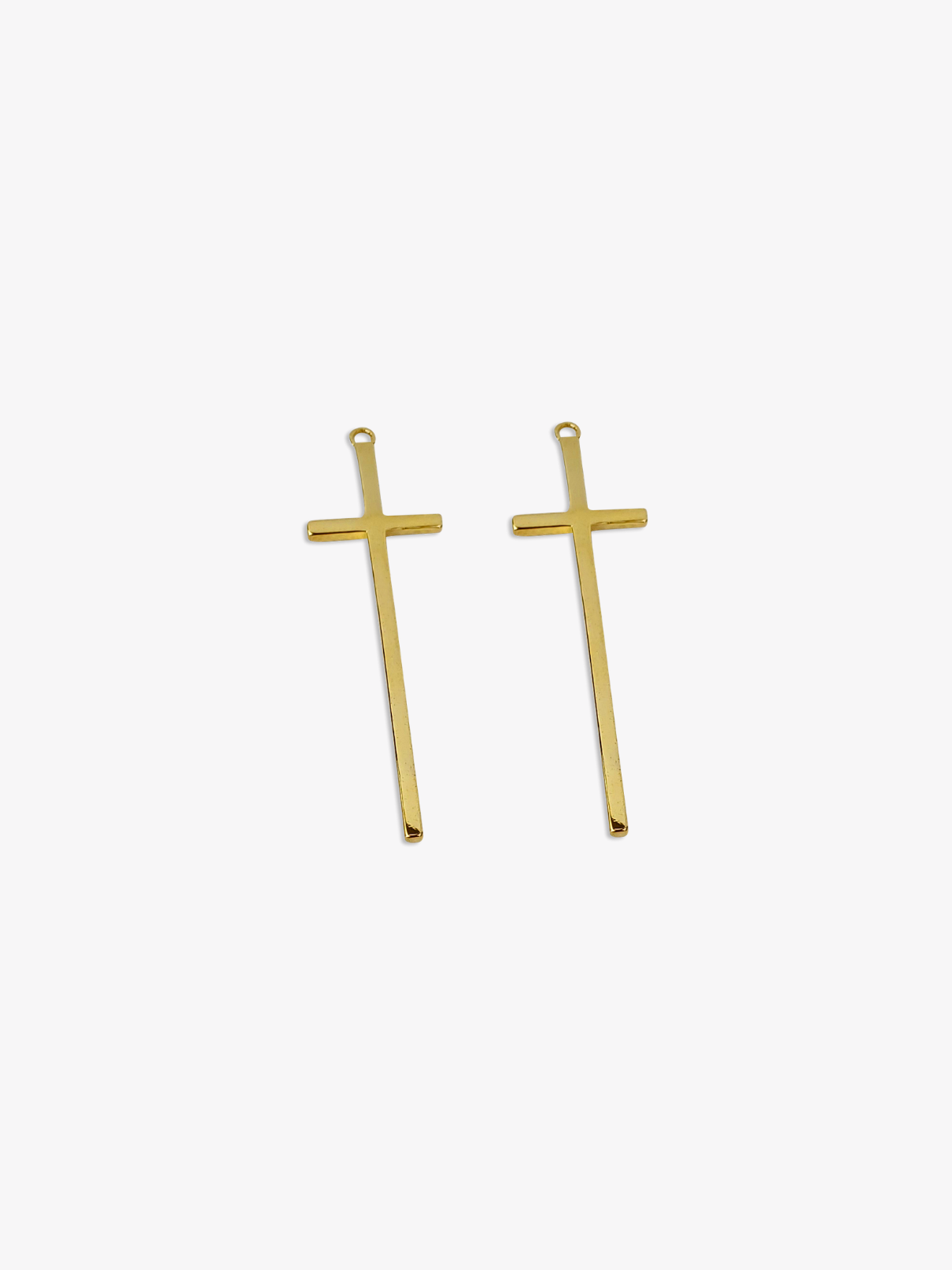 Nena Gold Long Skinny Cross Necklace Pendant