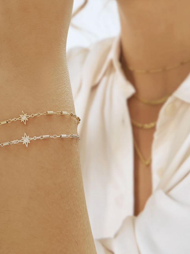 Shelbie 14K Gold Filled Star Initial Bracelet Connector