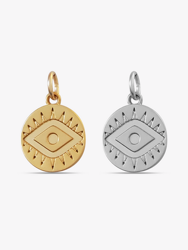 Julie Evil Eye Bracelet Charm, Matte Gold or Matte Silver