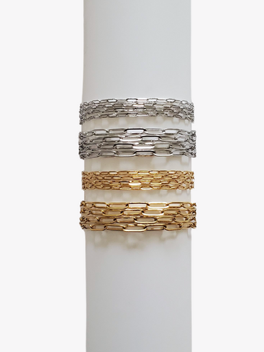 Samone Unfinished Paperclip Chain PVD Stainless Steel, Gold and Silver ...