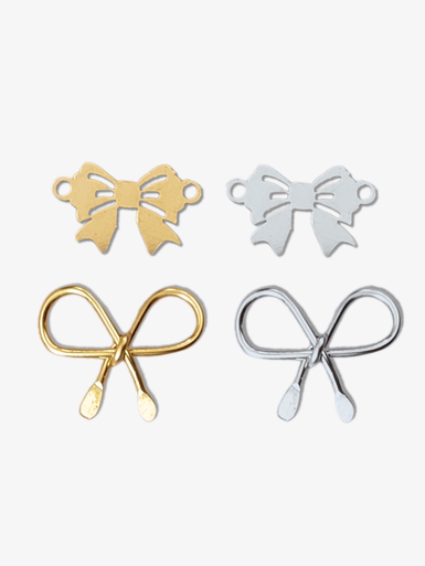 Bow Necklace Connector, 2 Styles Gold Filled And Sterling Silver