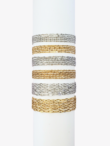 Steff PVD Stainless Steel Unfinished Sequin Necklace Chain, 3 Sizes