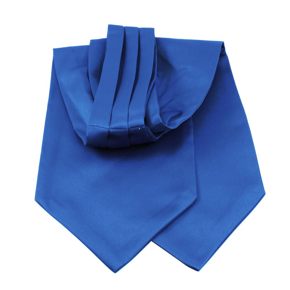 Men's Solid Color Cravat Ascot Neck Tie - Royal Blue - Jacob Alexander