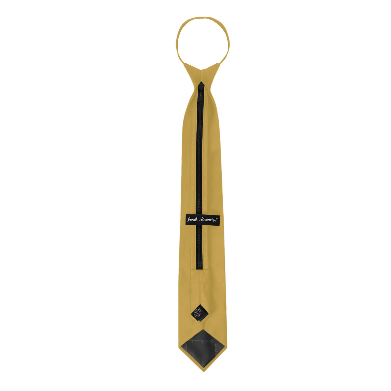 Solid Color Zipper Tie - Tan - Jacob Alexander