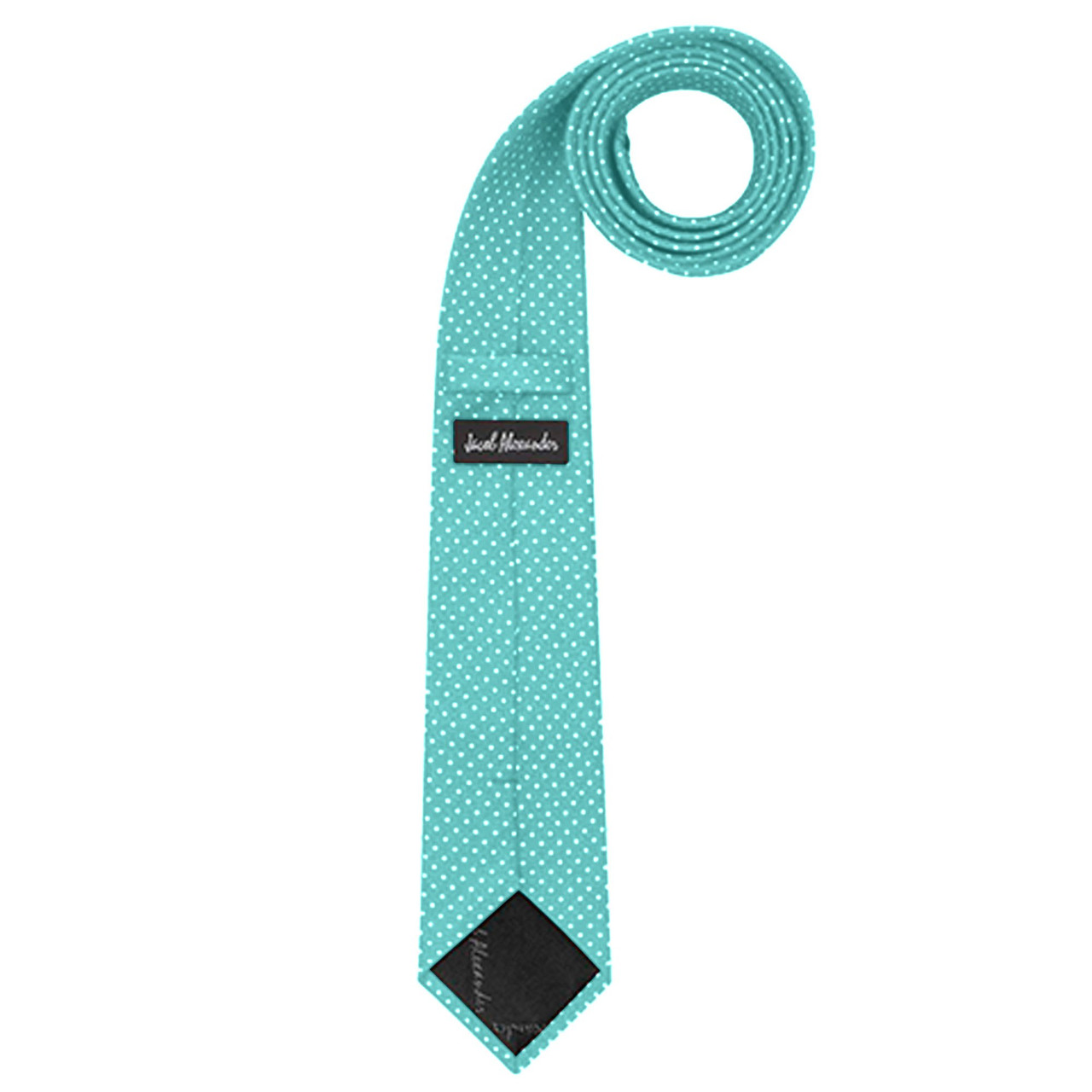 Kid's Polka Dot Tie - Aqua - Jacob Alexander