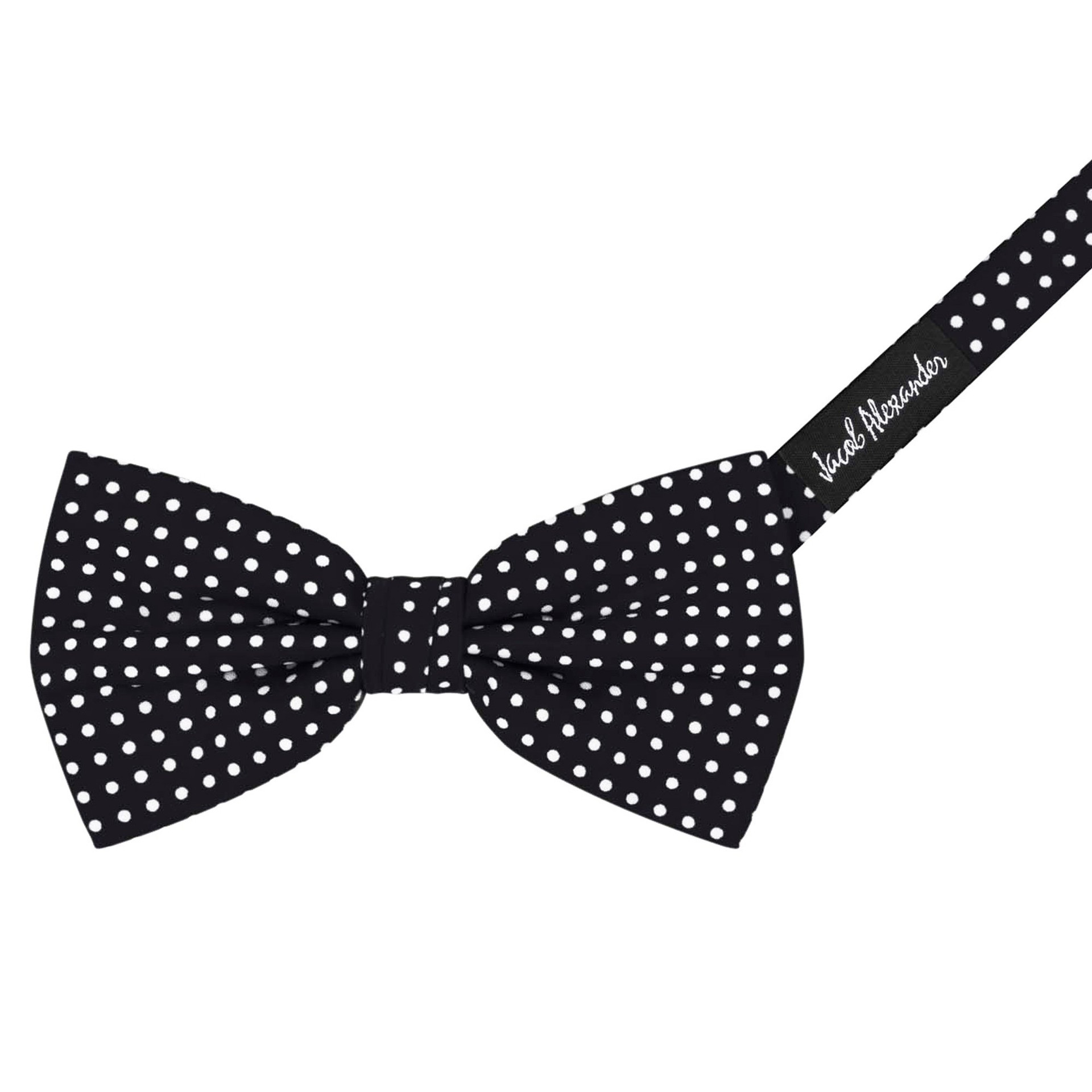 Banded Polka Dot Bow Tie - Black - Jacob Alexander