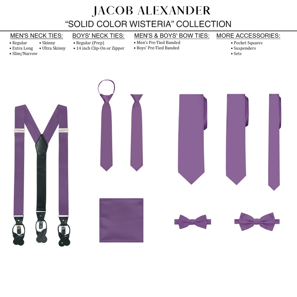 Banded Solid Bow Tie - Wisteria - Jacob Alexander