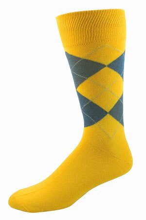 Men's Bright Yellow Argyle Socks - Jacob Alexander