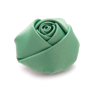 Satin Closed Rose Lapel Flower Pin - Seafoam - Jacob Alexander