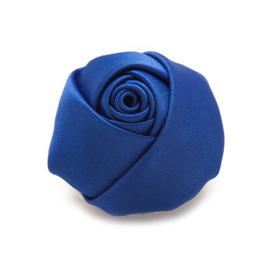 Satin Closed Rose Lapel Flower Pin - Royal - Jacob Alexander