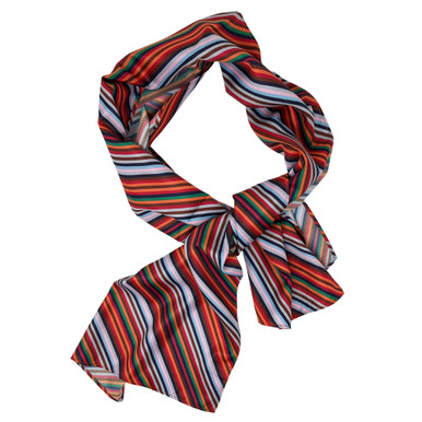 Narrow Stripe Scarf Neckerchief - Red - Jacob Alexander