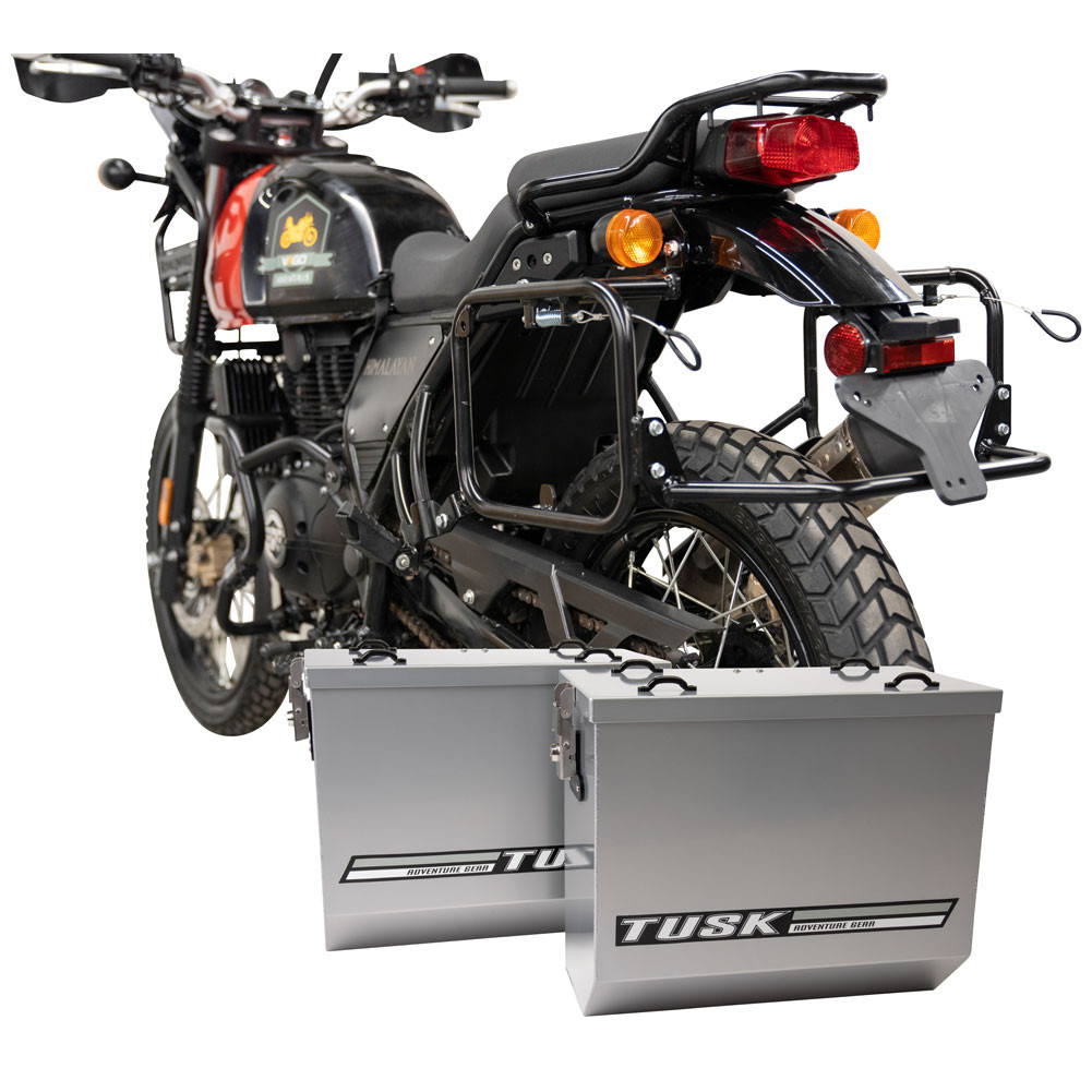 ROYAL ENFIELD Himalayan 16-23 Tusk Aluminum Panniers with Pannier Racks ...