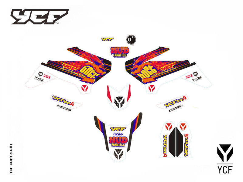 YCF COMPLETE GRAPHIC KIT - YCF50 - Wholesale Cycle