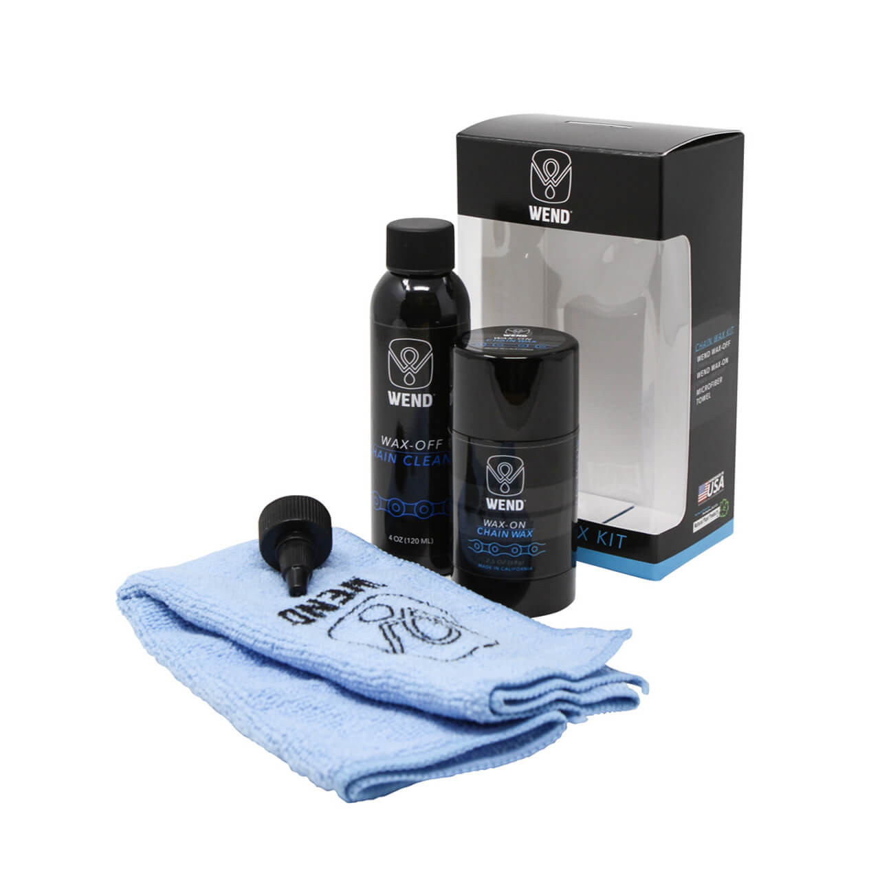 Wend Wax-Off/Wax-On Bike Chain Cleaner & Wax Kit
