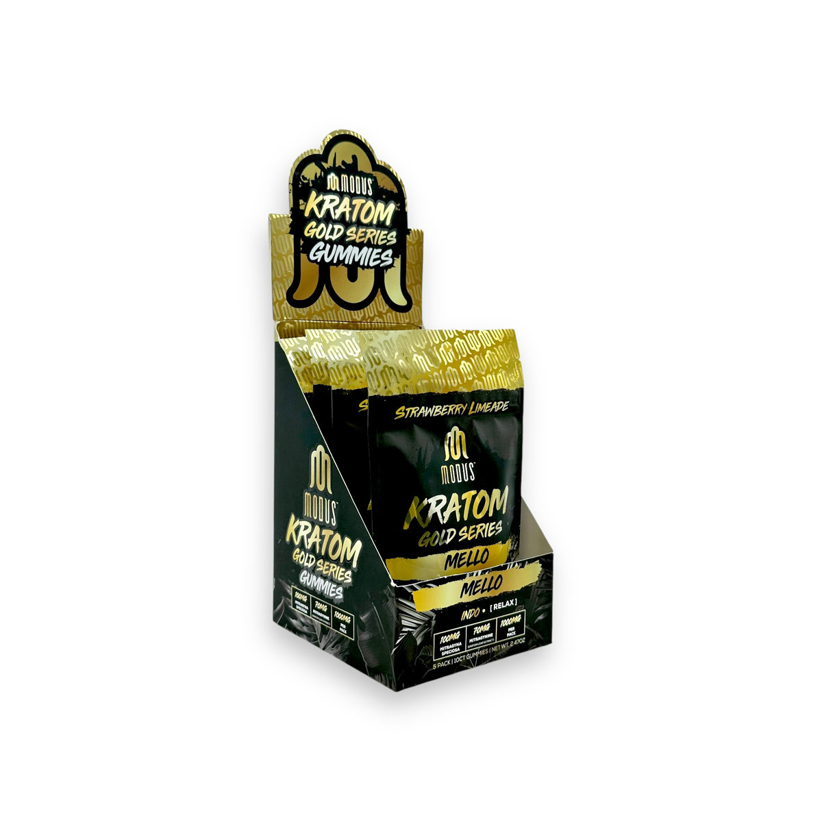 Modus Kratom Gold Mello Indo Relax Gummies - 10ct Strawberry