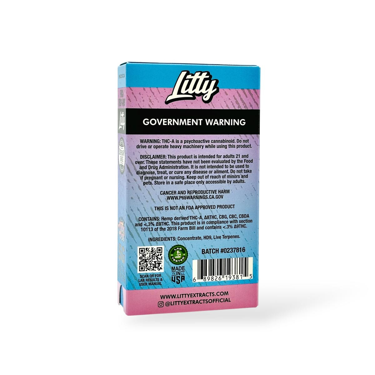 Litty THCA Disposable Vape – Sativa White Gummy 5g Flavor