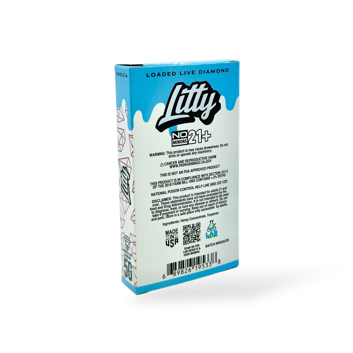 Litty Loaded Live Diamond Vape Indica Rainbow Cotton Candy 5g