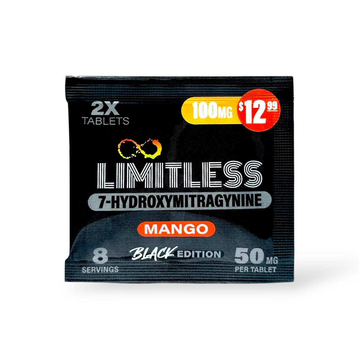Limitless Black Edition 7-Hydroxymitragynine Tablets Original 50mg Per ...