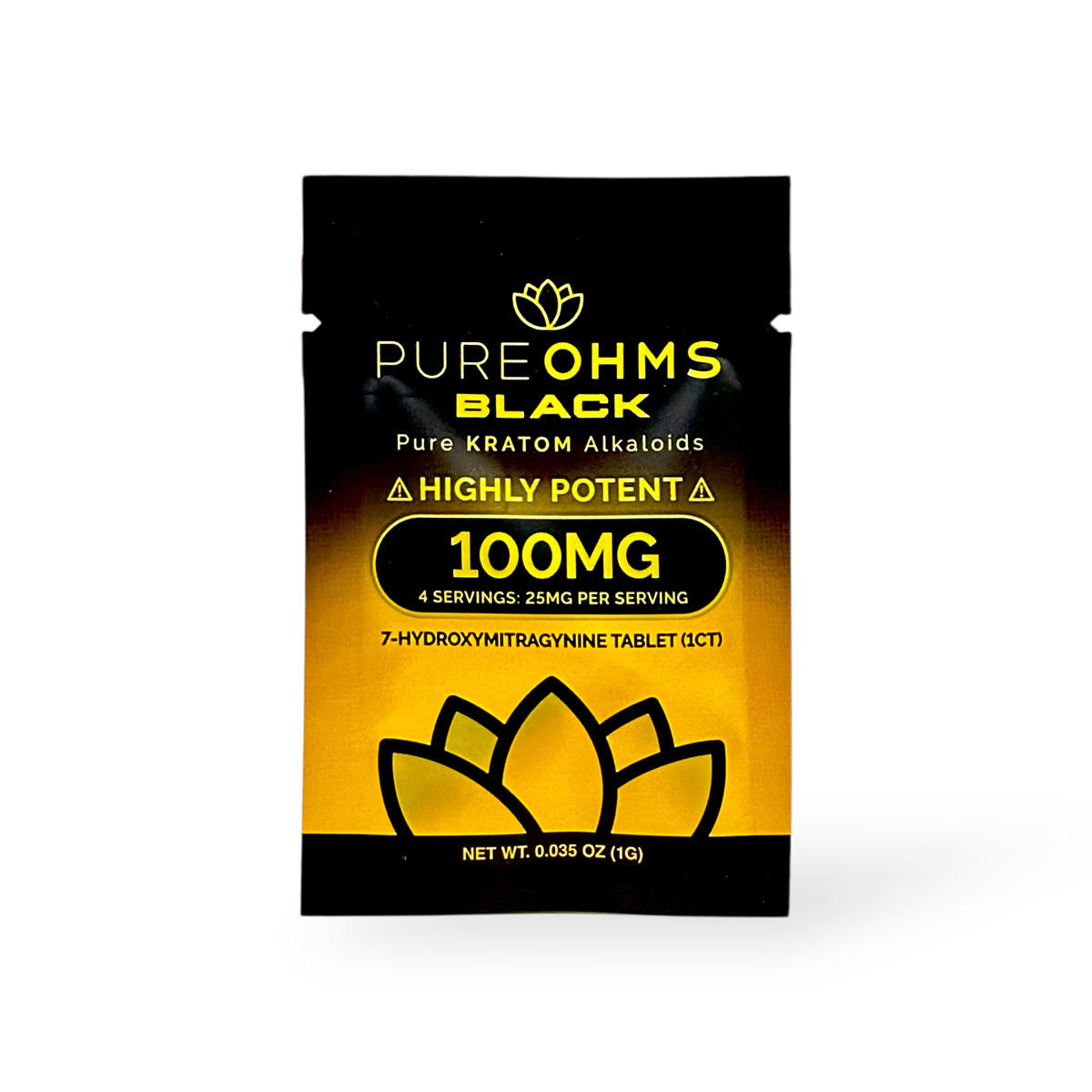 Pure Ohms Black 100mg 7-Hydroxymitragynine Tablets