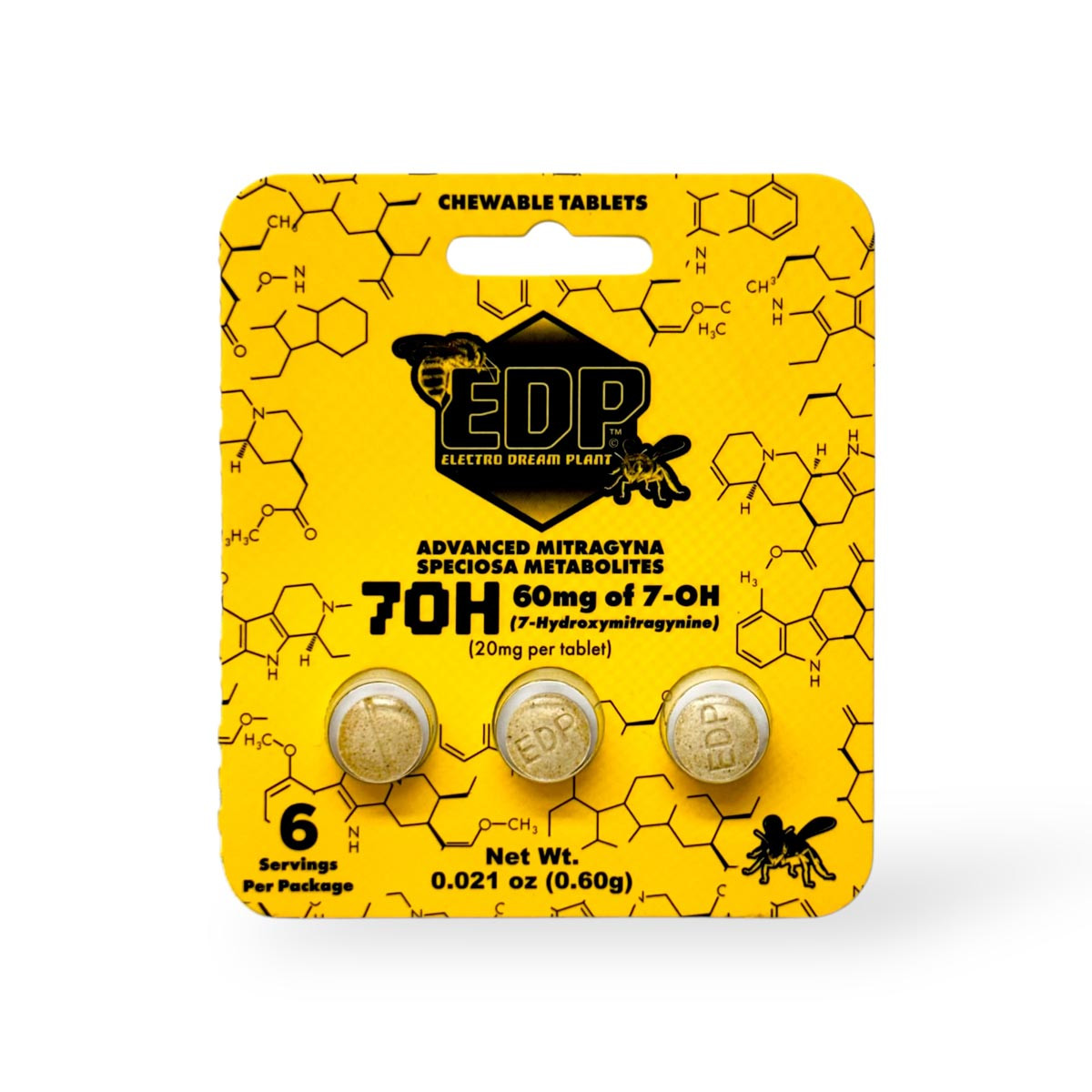 EDP Kratom Extract 7OH Tablets 40mg for Pain & Energy
