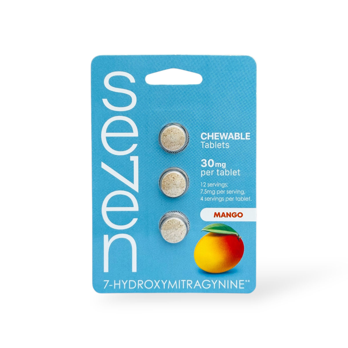 Se7en Kratom 7-HO Chewable Tablets Mango 30mg for Relaxation