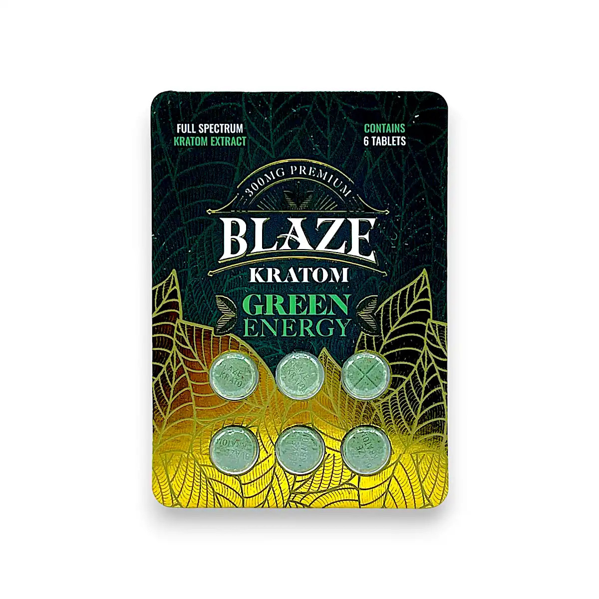 Blaze Full Spectrum Green Kratom Extract Tablets - 6ct