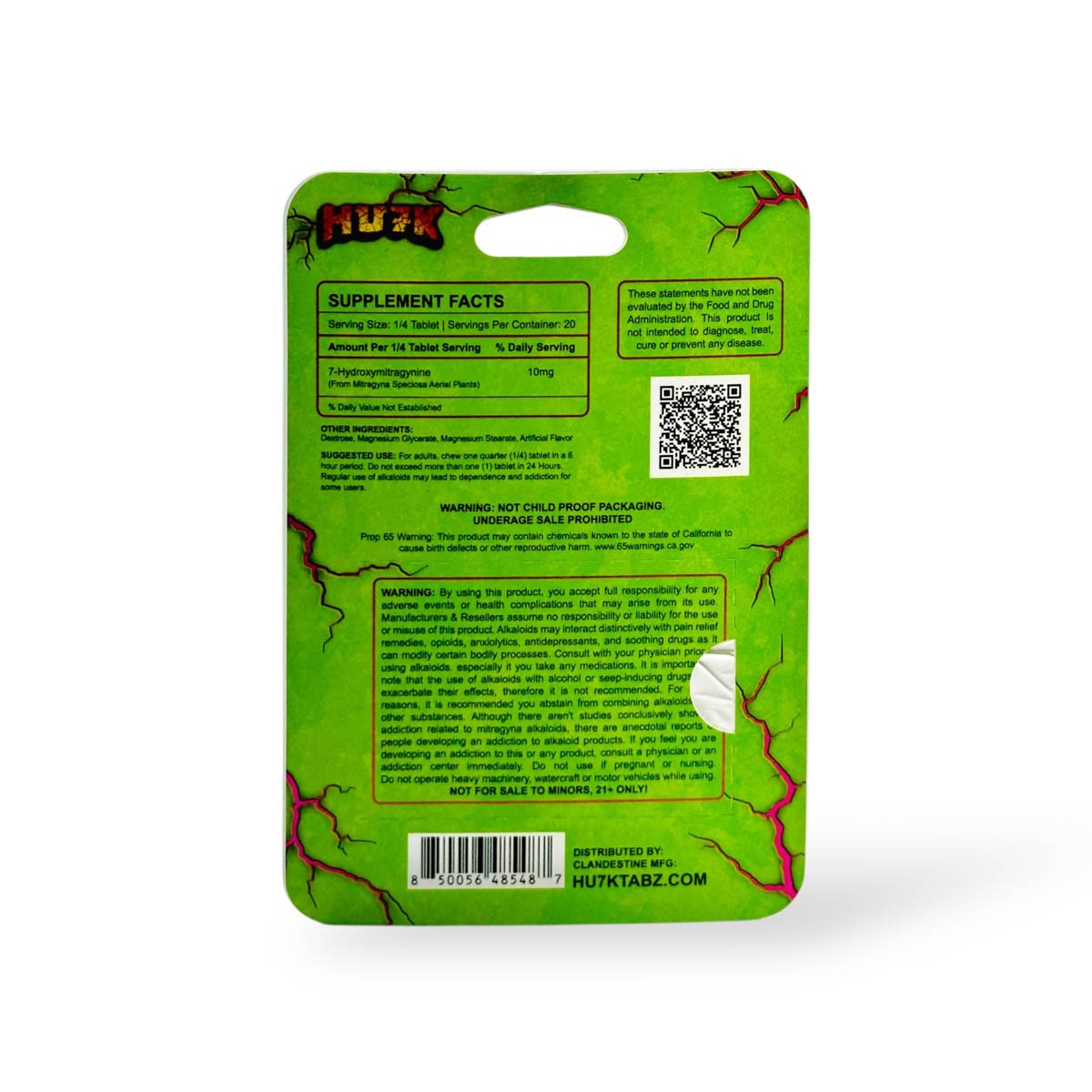 Hulk 7-Hydroxymitragynine Kratom Tablet – Watermelon 40mg
