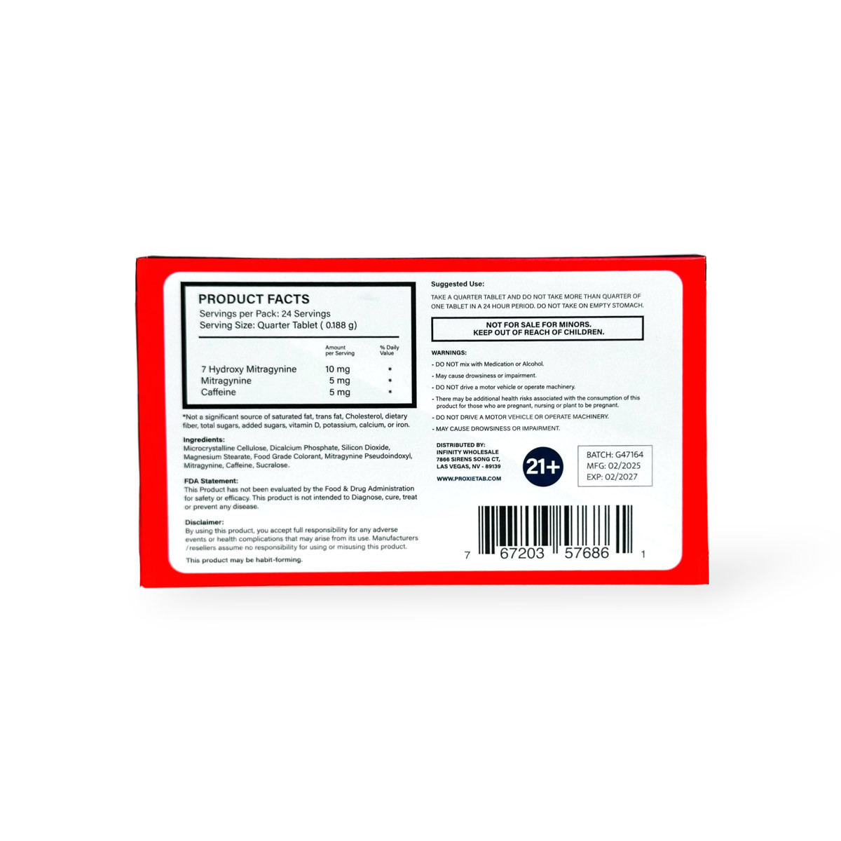 Proxie 7-Hydroxymitragynine Energy Blend Tablets Strawberry